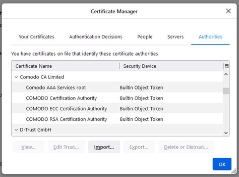 adding a root ca certificate in the firefox browser ptp cambium