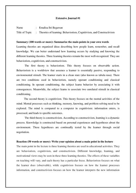 Theories Of Learning Behaviorism Cognitivism And Constructivism