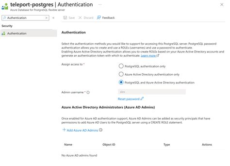 database access with azure postgresql and mysql teleport docs