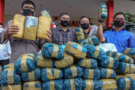 Polda Riau Gagalkan Penyelundupan 100 Kg Ganja Ke Malaysia