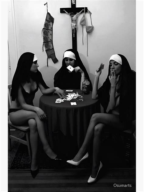 Vintage Smoking Nuns Cigarette Photo Poster For Sale By Osumarts