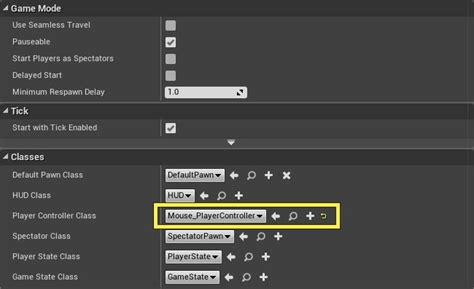 mouse control setup unreal engine 4 27 documentation