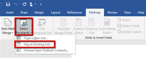 how to perform a mail merge in word using an excel
