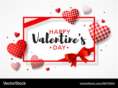 Happy Valentines Day Greeting Card Design Vector Image