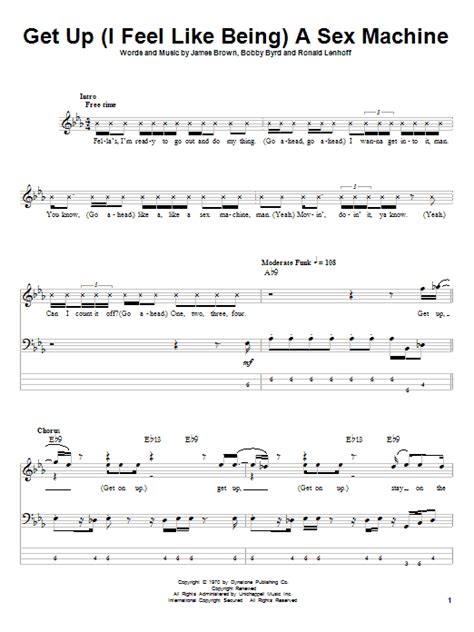 get up i feel like being a sex machine sheet music james brown