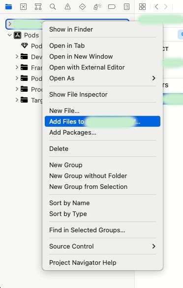[solved] i added some files in my ios project but they are not showing
