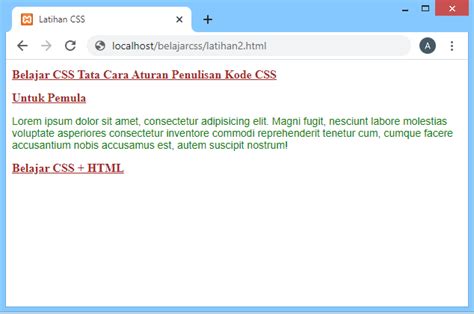 aturan dasar dan cara penulisan kode css ilmuweb