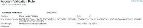 salesforce regex validation rule in international format