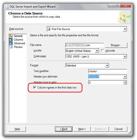sql server importing a csv file without headers into sql