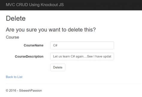 mvc crud actions using knockout js codeproject