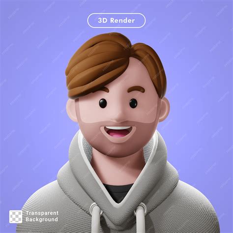 Premium Psd 3d Render Cartoon Avatar Isolated