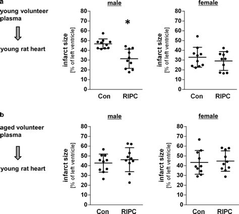 Age And Sex Dependent Effects Of Ripc Plasma On Infarct Size In