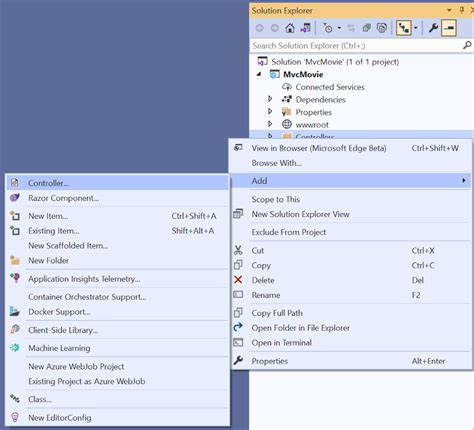 part 2 add a controller to an asp core mvc app microsoft docs