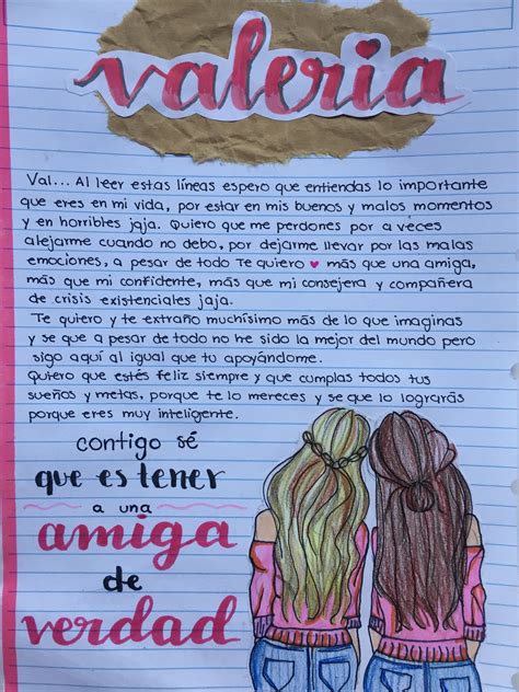 Apuntes Bonitos Y Carta Para Mejor Amiga Cartas Para Mejor Amiga