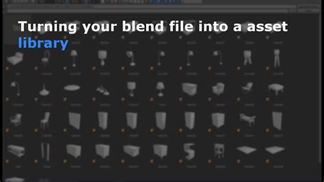 turning your blend file into a asset library blender tutorial youtube