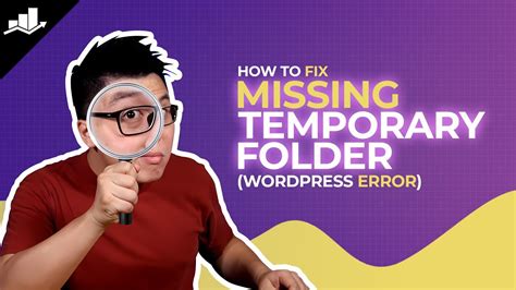 how to quickly fix missing a temporary folder error in wordpress