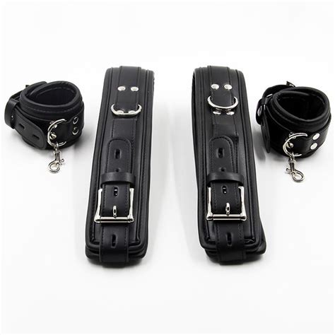 Slave Thigh Cuff Bondage Gear Restraint System With D Rings Pu Leather