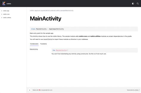 documenting kotlin code for android using kdoc and dokka