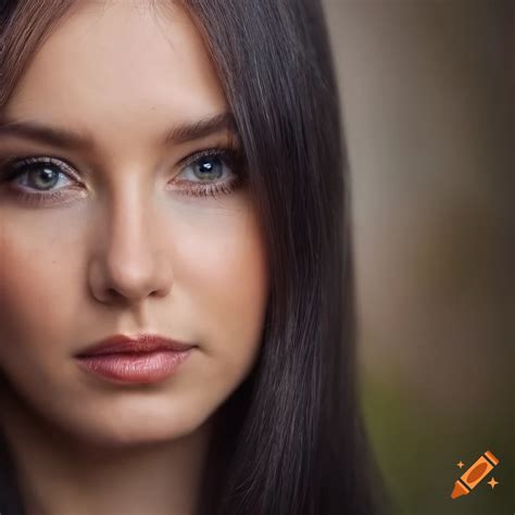 Close Up Portrait Of A Dark Haired Russian Woman On Craiyon