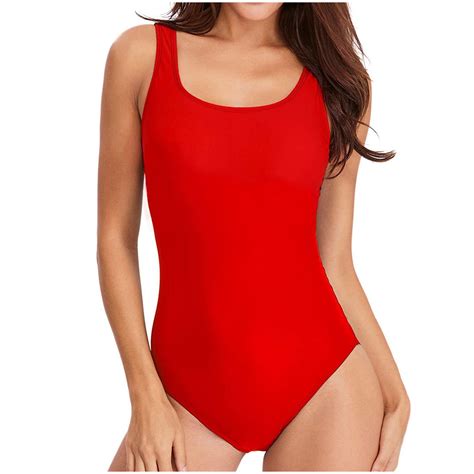 Womens Swimsuits One Piece Solid Print Bikini Swimwear Push Up Bathing