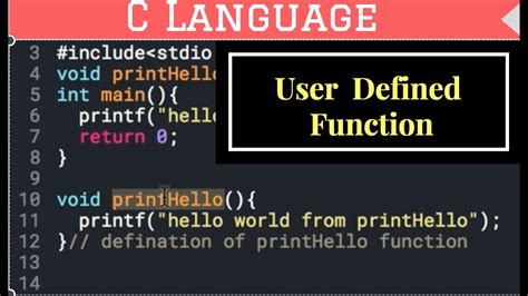 user defined functions in c youtube