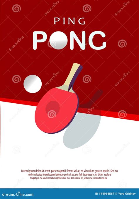 Ping Pong Poster Template Table And Rackets For Ping Pong Vector