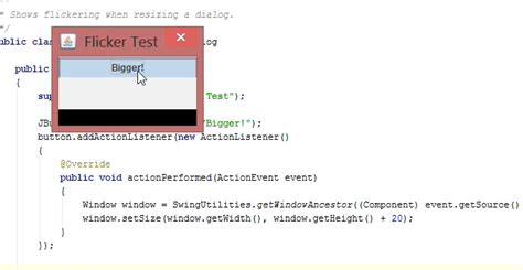 java how can i avoid flicker when resizing a swing window stack overflow
