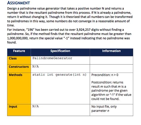 solved assignment design a palindrome value generator tha