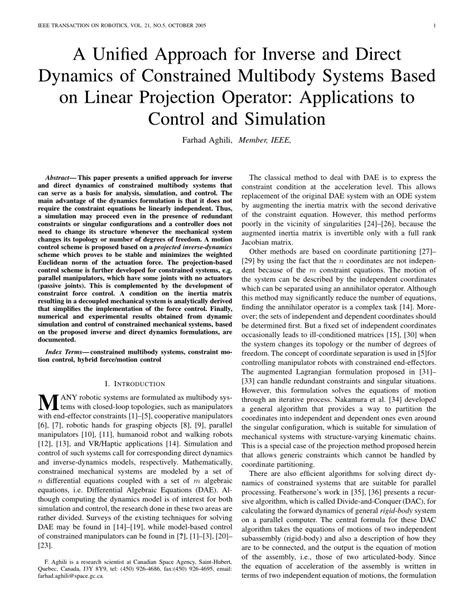 pdf a unified approach for inverse and direct dynamics of constrained