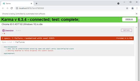 angular component testing with input and output decoded script