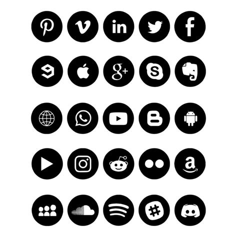 Collection Of Popular Social Media Logos And Icons On Isolated Vector