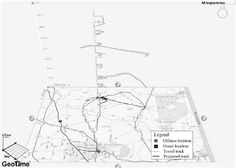 2 Spatial Temporal Map Showing All Movements Made By Parolee 1 During