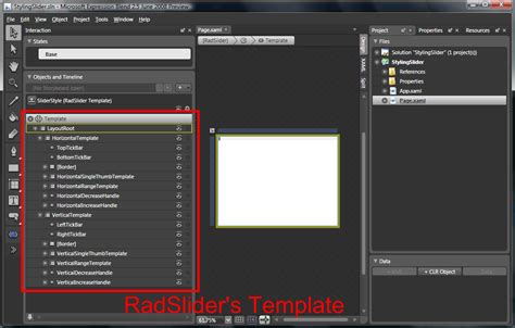 editing slider s controltemplate in expression blend