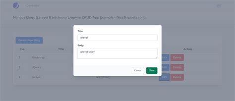 laravel 8 jetstream livewire crud app example