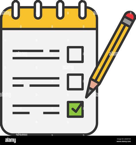 El Icono Color De La Lista De Tareas El Bloc De Notas Con Un Lápiz