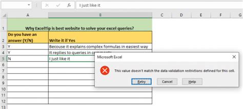 allow input if adjacent cell contains specific text in excel