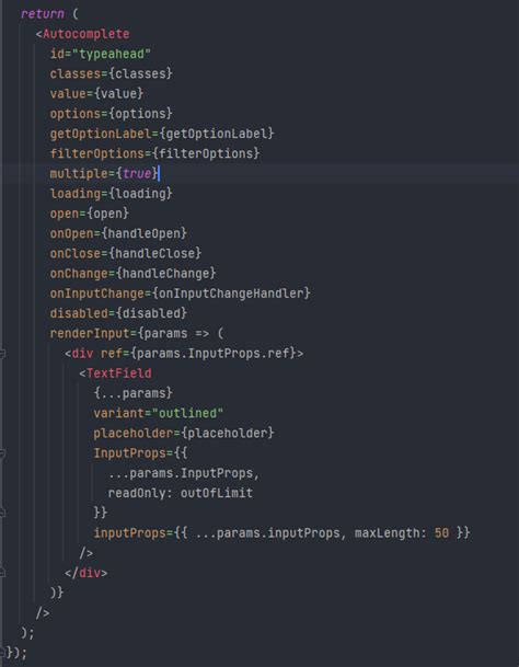 next js textfield inputprops {{ maxlength 50 }} выдает ошибку