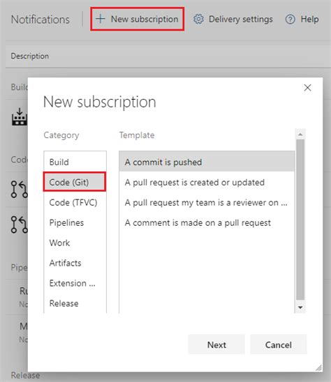 pull request update notifications azure repos microsoft learn
