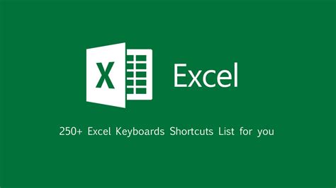 250 excel keyboards shortcuts list for you excel examples