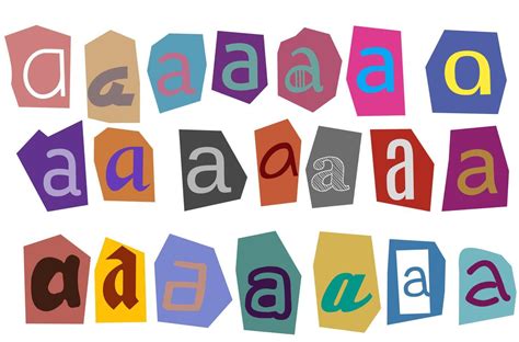 Alfabeto A Vector Cortar Periódico Y Revista Letras Papel Estilo