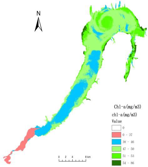 Chlorophyll A Concentration Distribution Map Of Longyangxia Reservoir