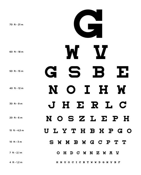 Snellen Eye Chart Printable
