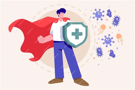 Premium Vector Immune System Concept With Shield