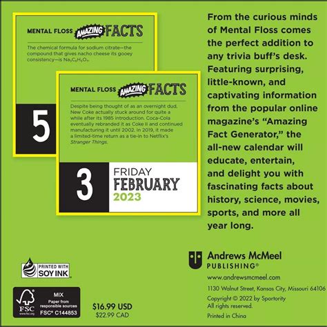 Amazing Facts From Mental Floss 2023 Boxed Calendar Target Australia