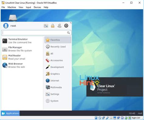 install clear linux intel linux os on a virtual machine