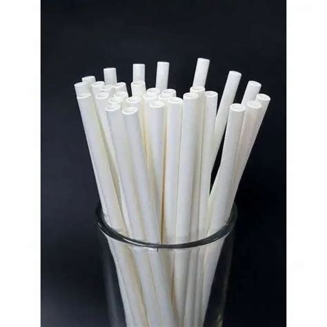 Yochef 6 Mm Plain White Paper Straws Size 200 Mm Length At Rs 0