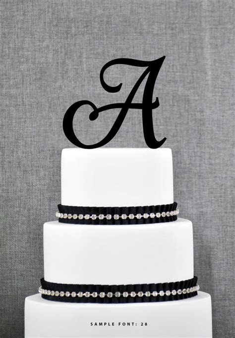 Personalized Monogram Initial Wedding Cake Toppers Letter A Elegant