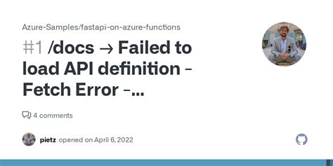 docs → failed to load api definition fetch error unauthorized