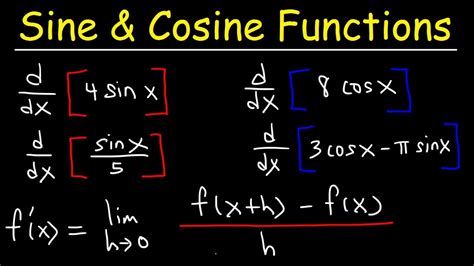 derivative of sine and cosine functions calculus youtube