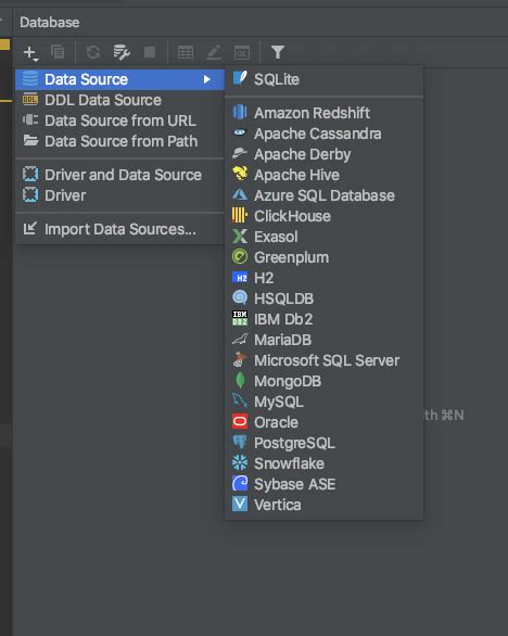 android sqlite does not found in inntellij s datasoruce stack overflow